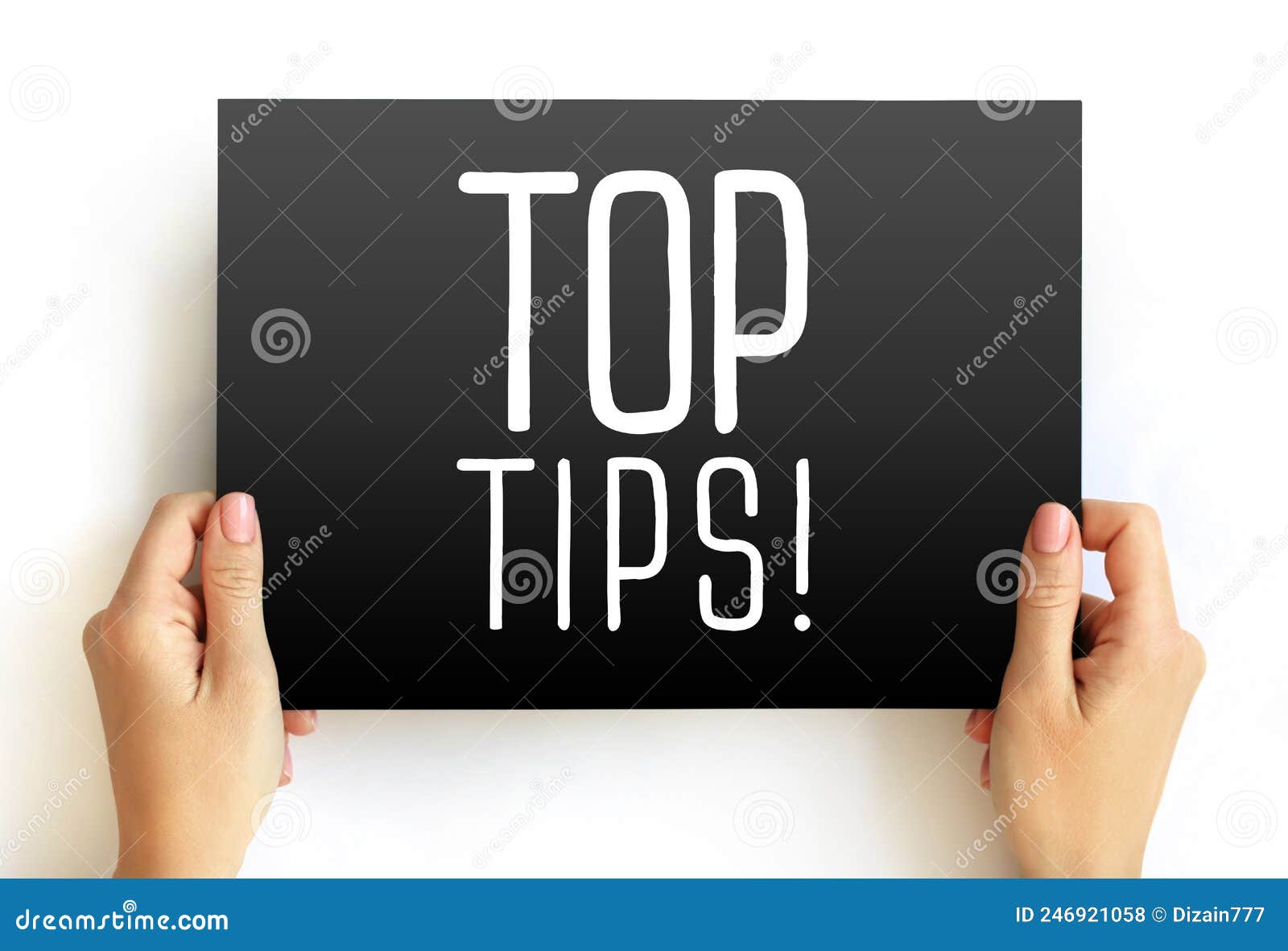 Top Tips Text on Card, Concept Background Stock Photo - Image of ...