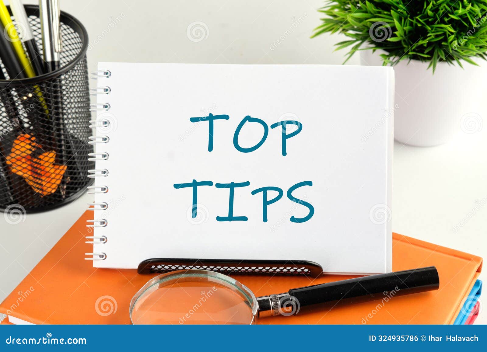 Top Tips Word. Text Concept Symbol TOP TIPS in a Small Notebook on a ...
