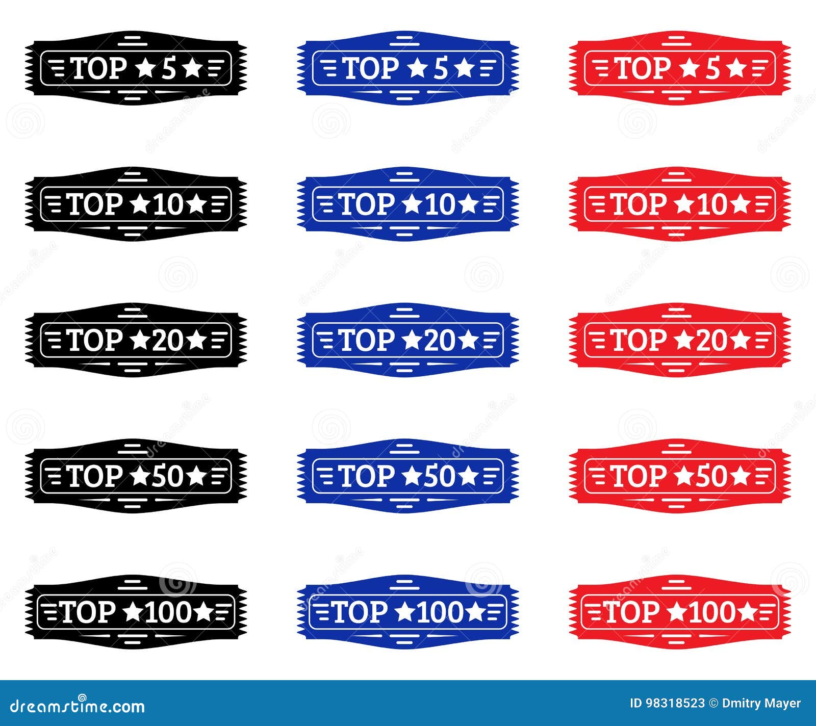 Top 5 Top 10 Top 20 Top 50 Top 100 Stamp Clipart And Illustrations