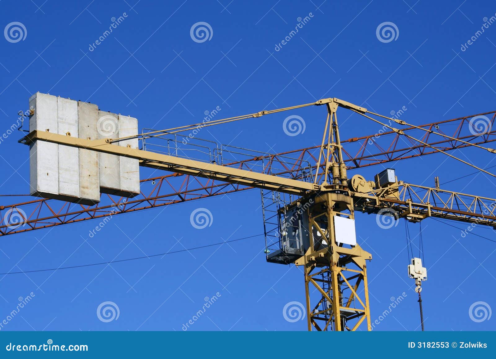 Tower Crane With Hook Building Metal Construction Royalty-Free Stock ...