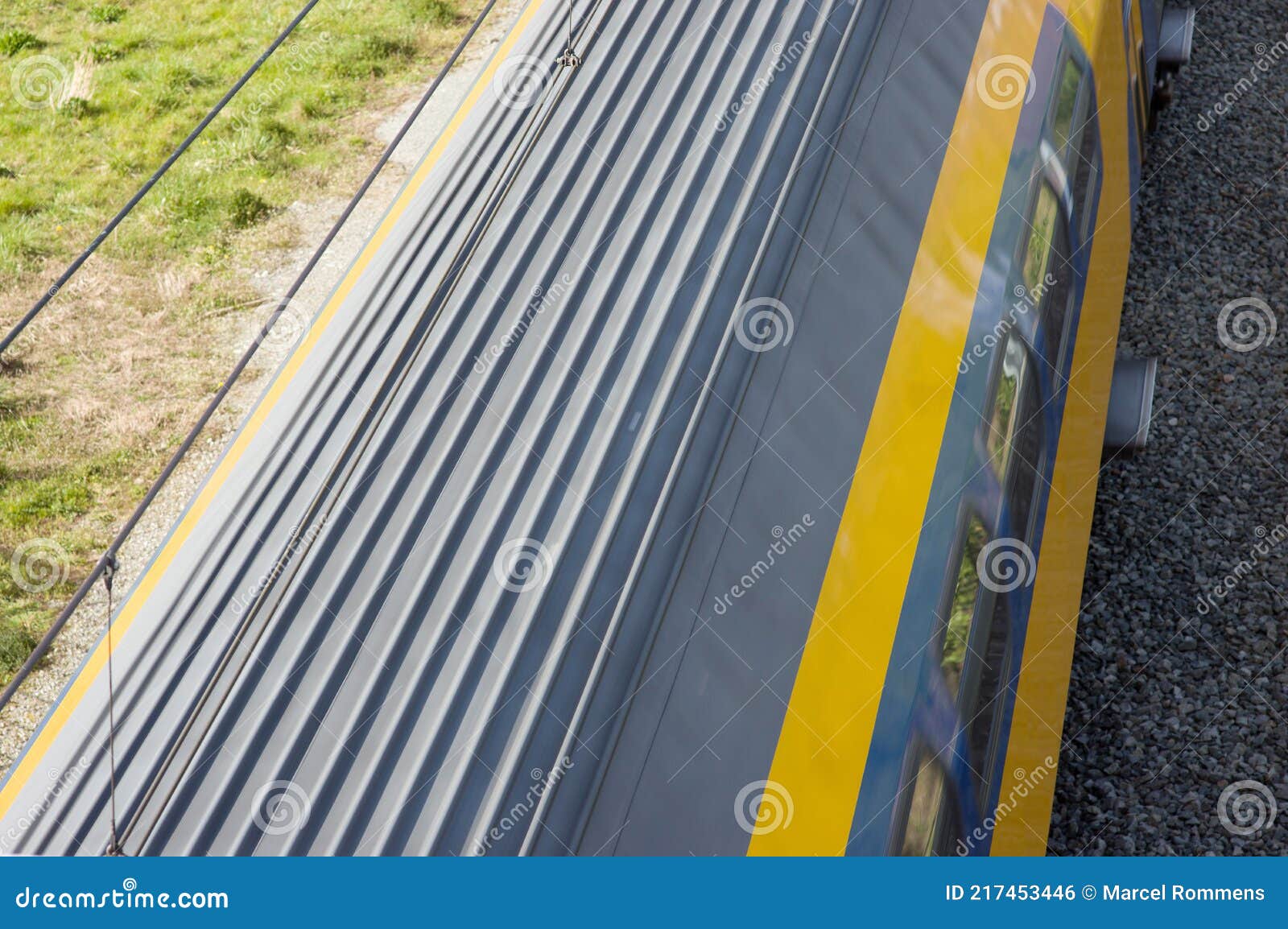 Top of train from above stock photo. Image of railway - 217453446