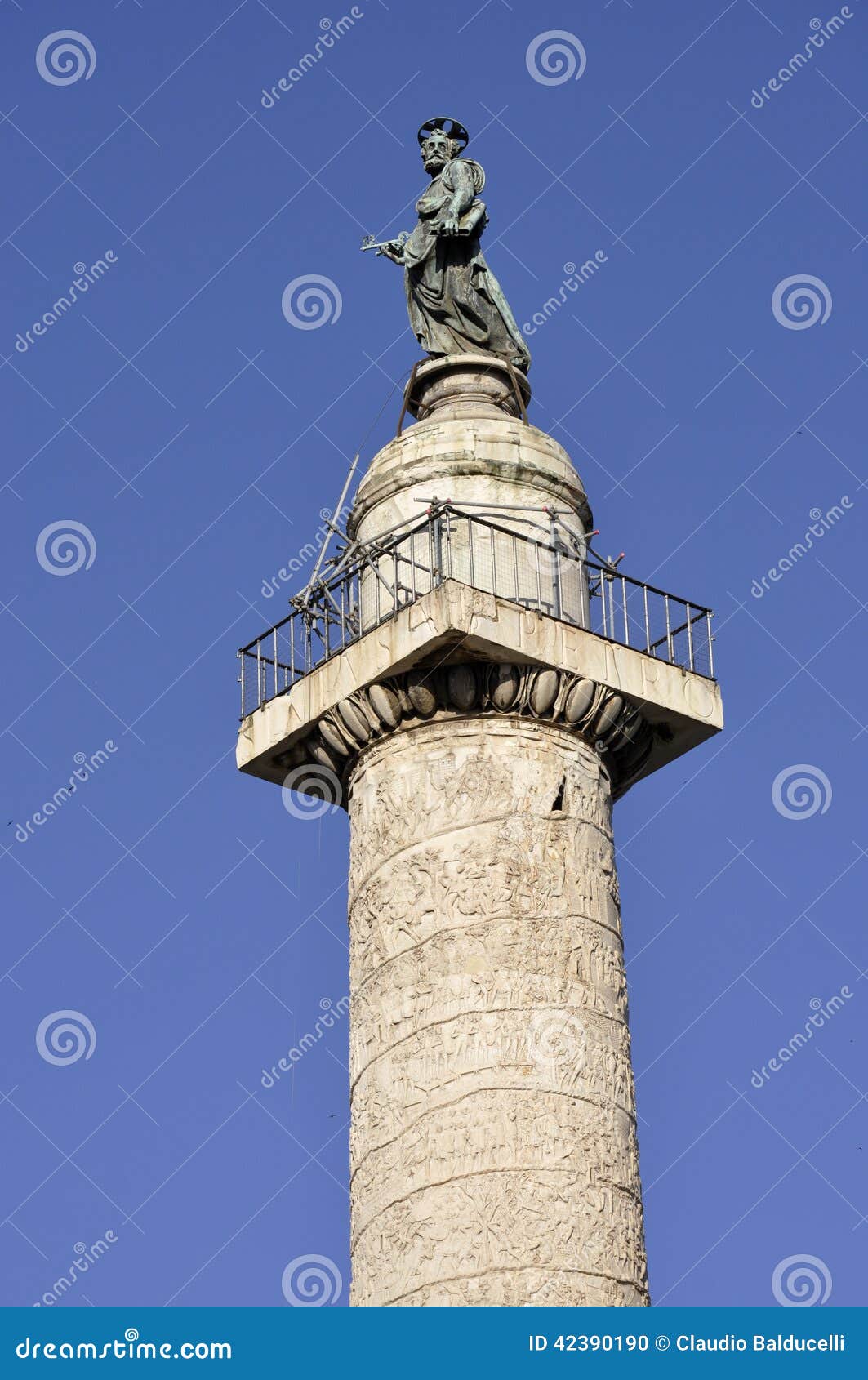 Top of Trajan column stock photo. Image of travel, monument - 42390190