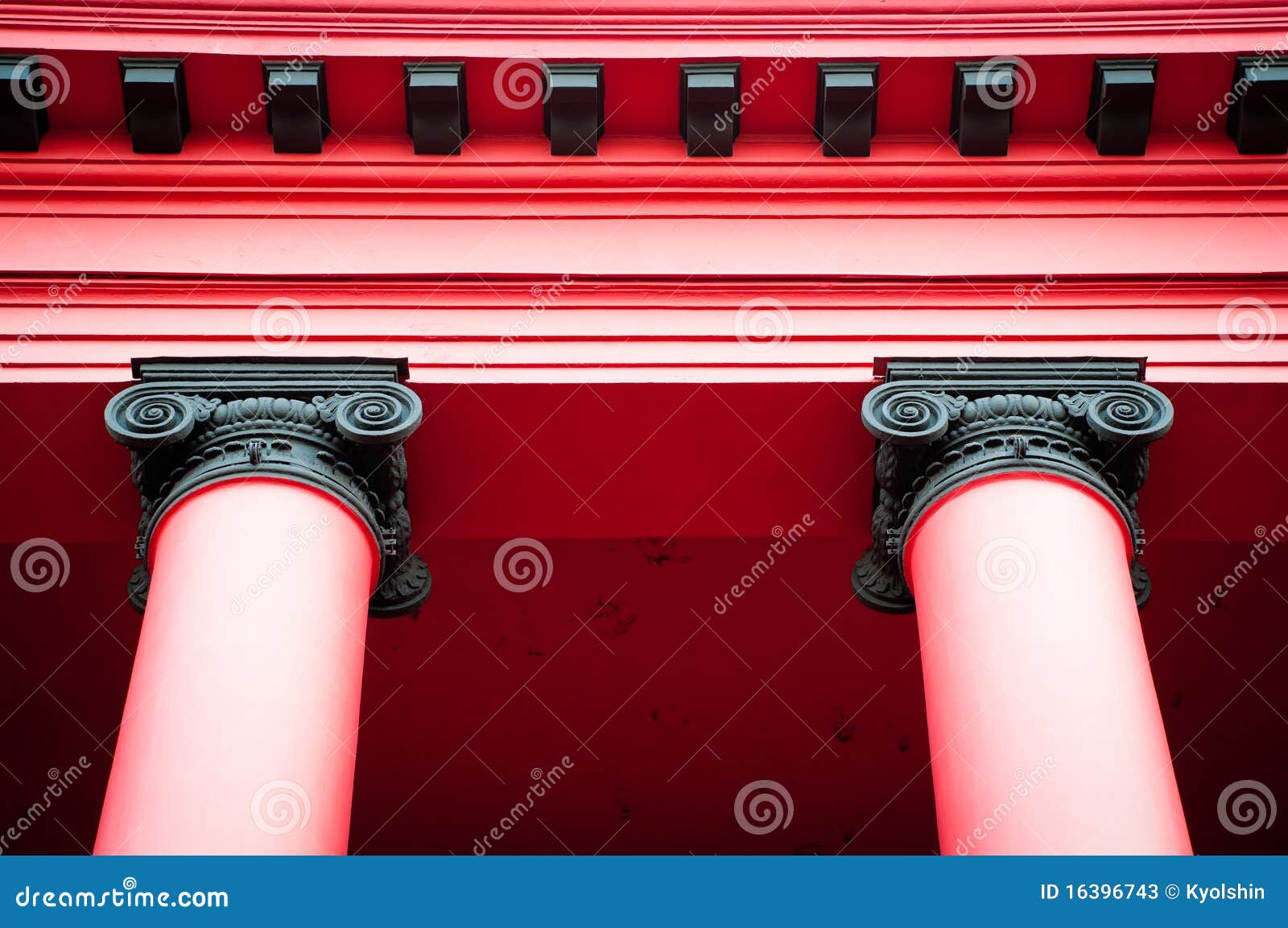 Top of two red columns stock image. Image of library - 16396743