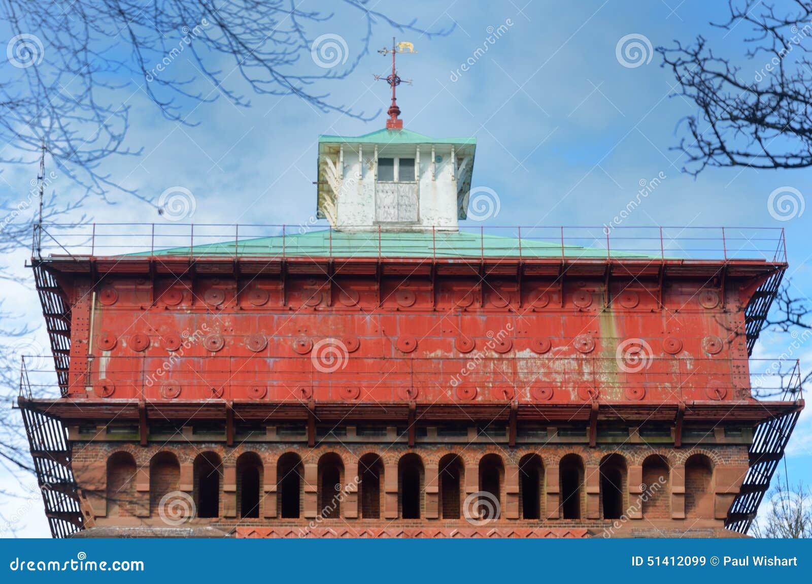 Top of Victorian Water Tower Stock Image - Image of landmark ...