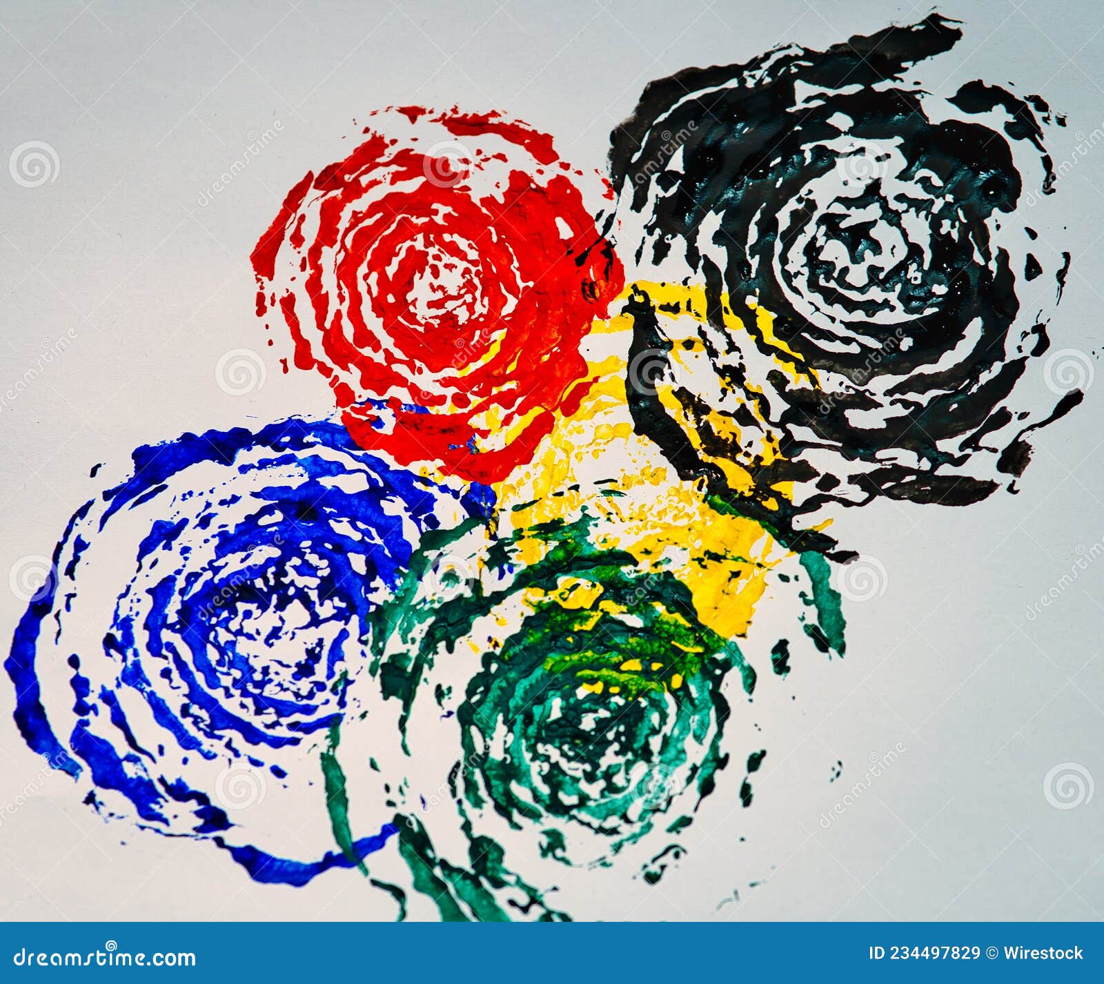 Top View of an Abstract Image Made with Chinese Cabbage Colored Paint ...