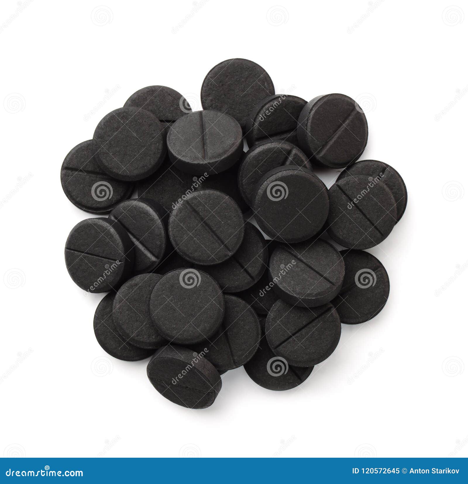 Top View of Activated Charcoal Tablets Stock Image - Image of ...