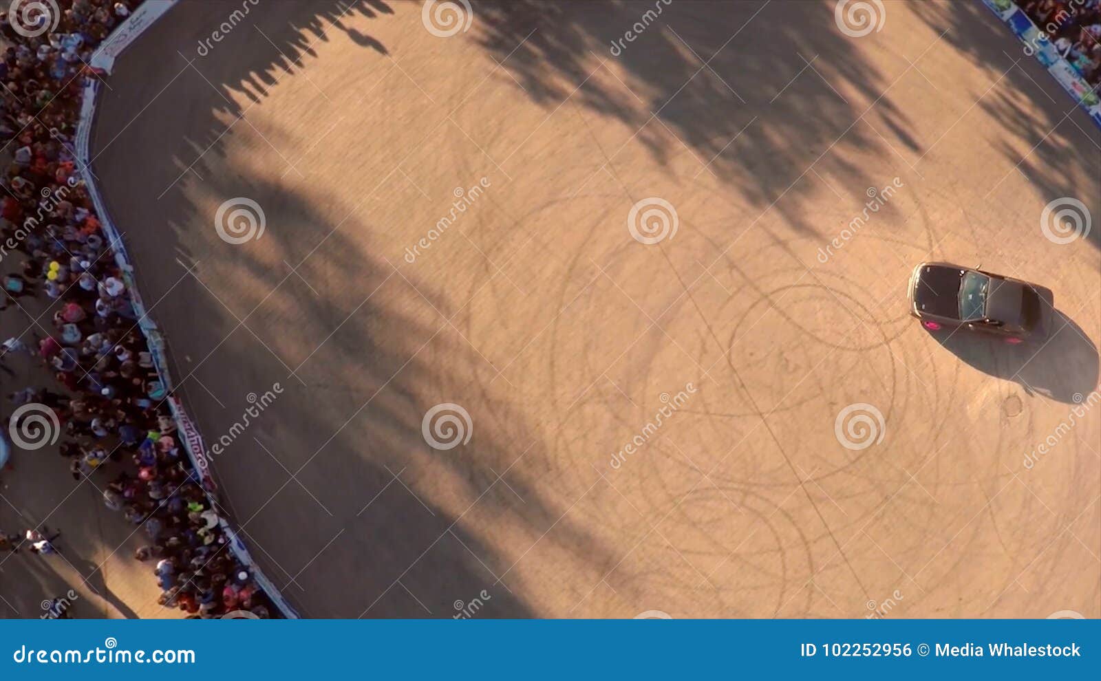 Top View Aerial from Flying Drone of a Professional Driver Drifting Car ...