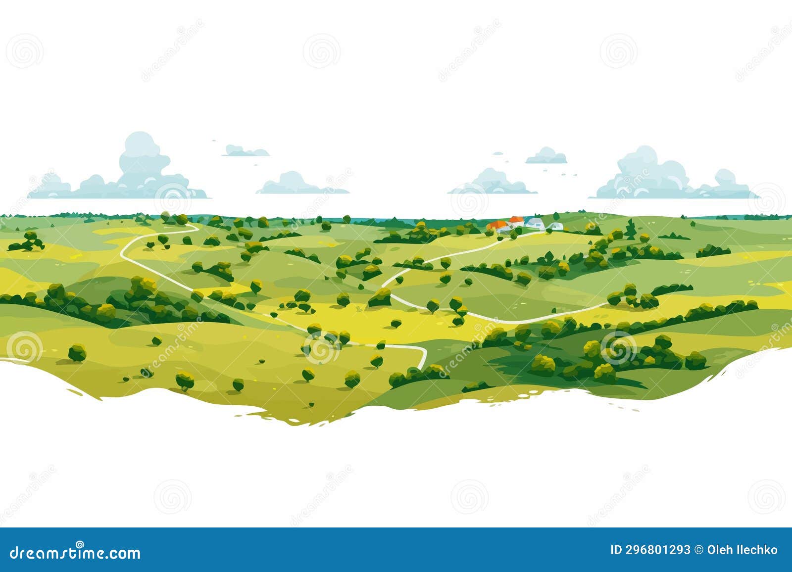 Top View Aerial Shot of Field Vector Flat Isolated Illustration Stock ...