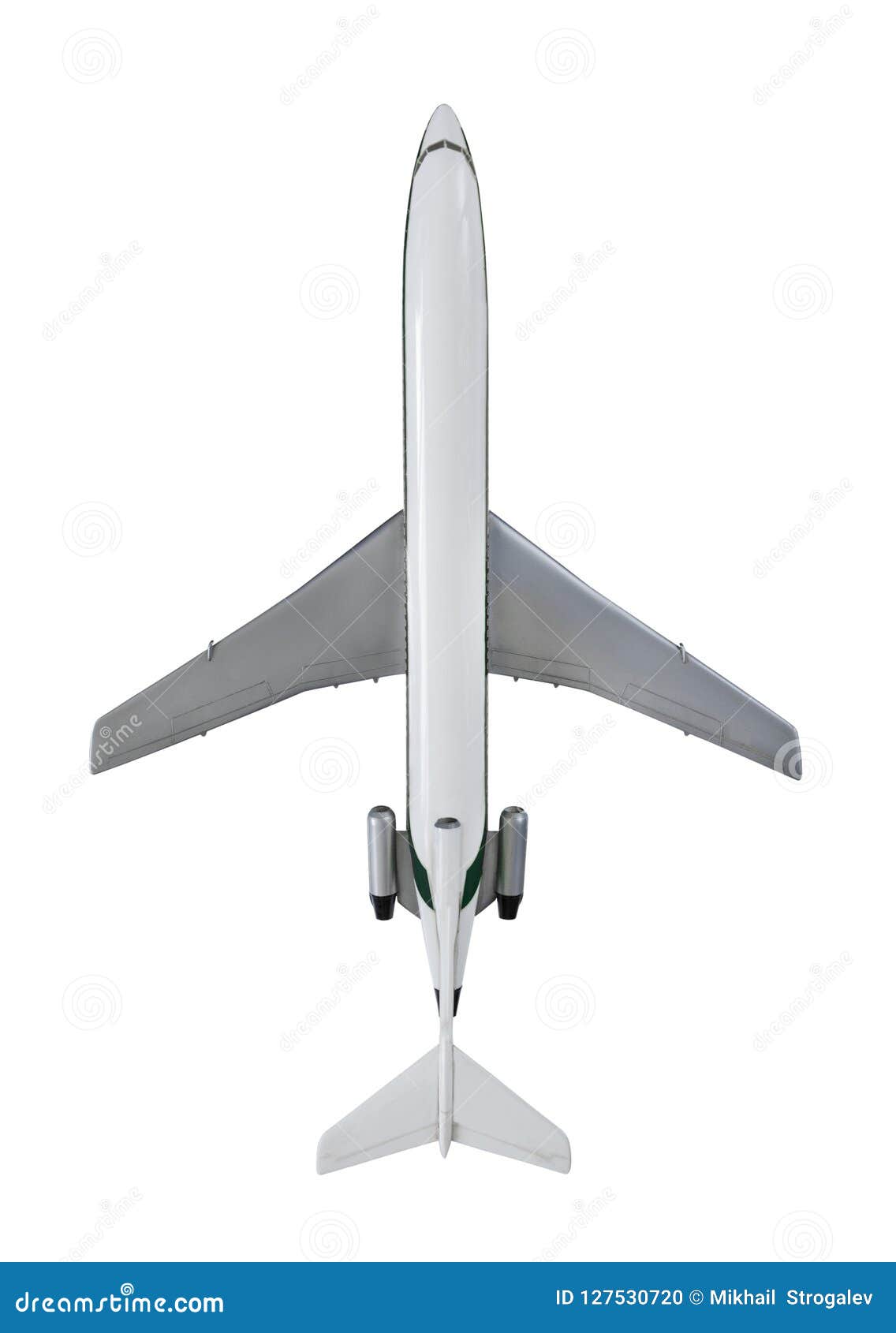 Top View of a Aircraft Model Isolated on White Stock Photo - Image of ...