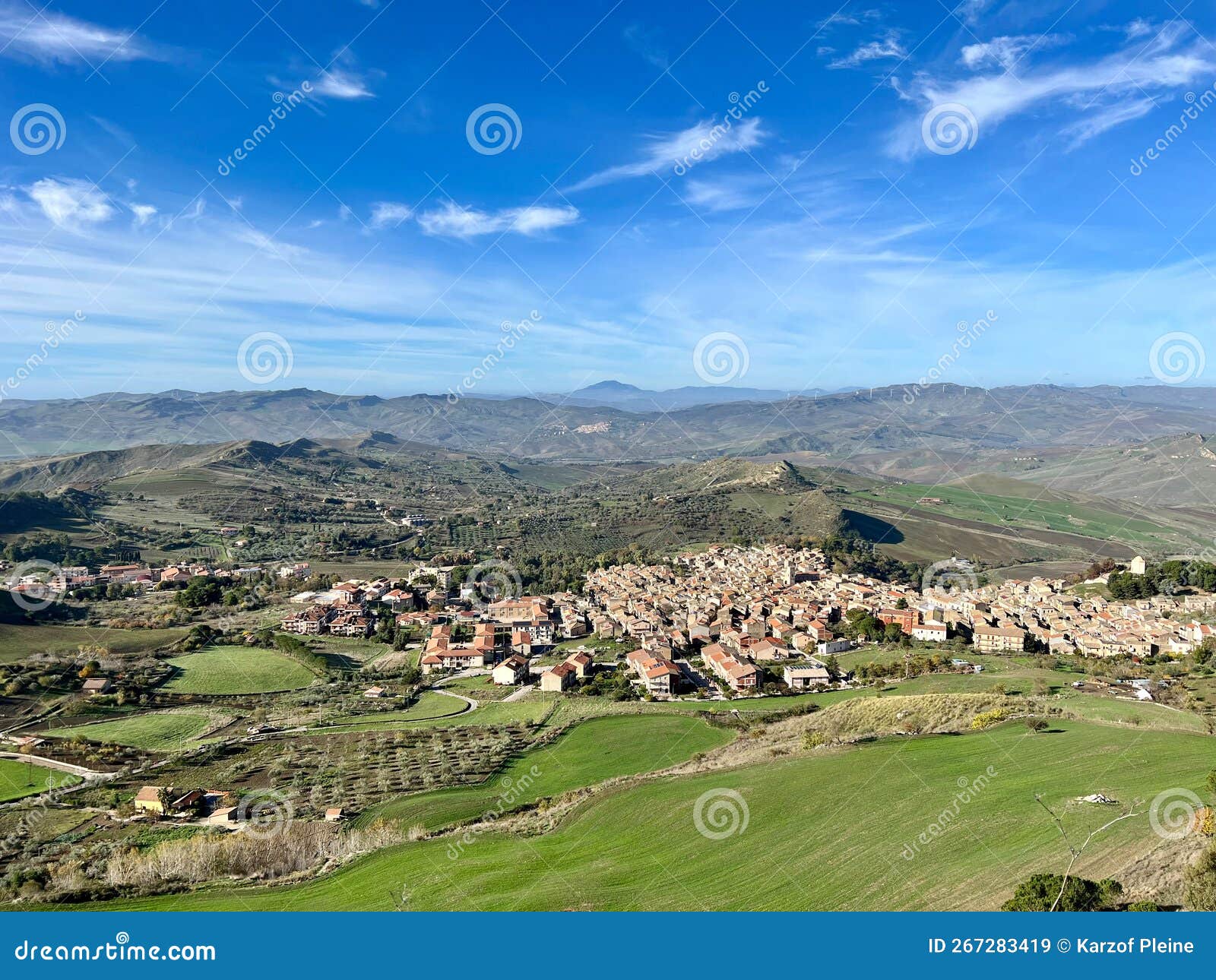 Top View of Alimena, Palermo, Sicily, Italy Stock Image - Image of park ...