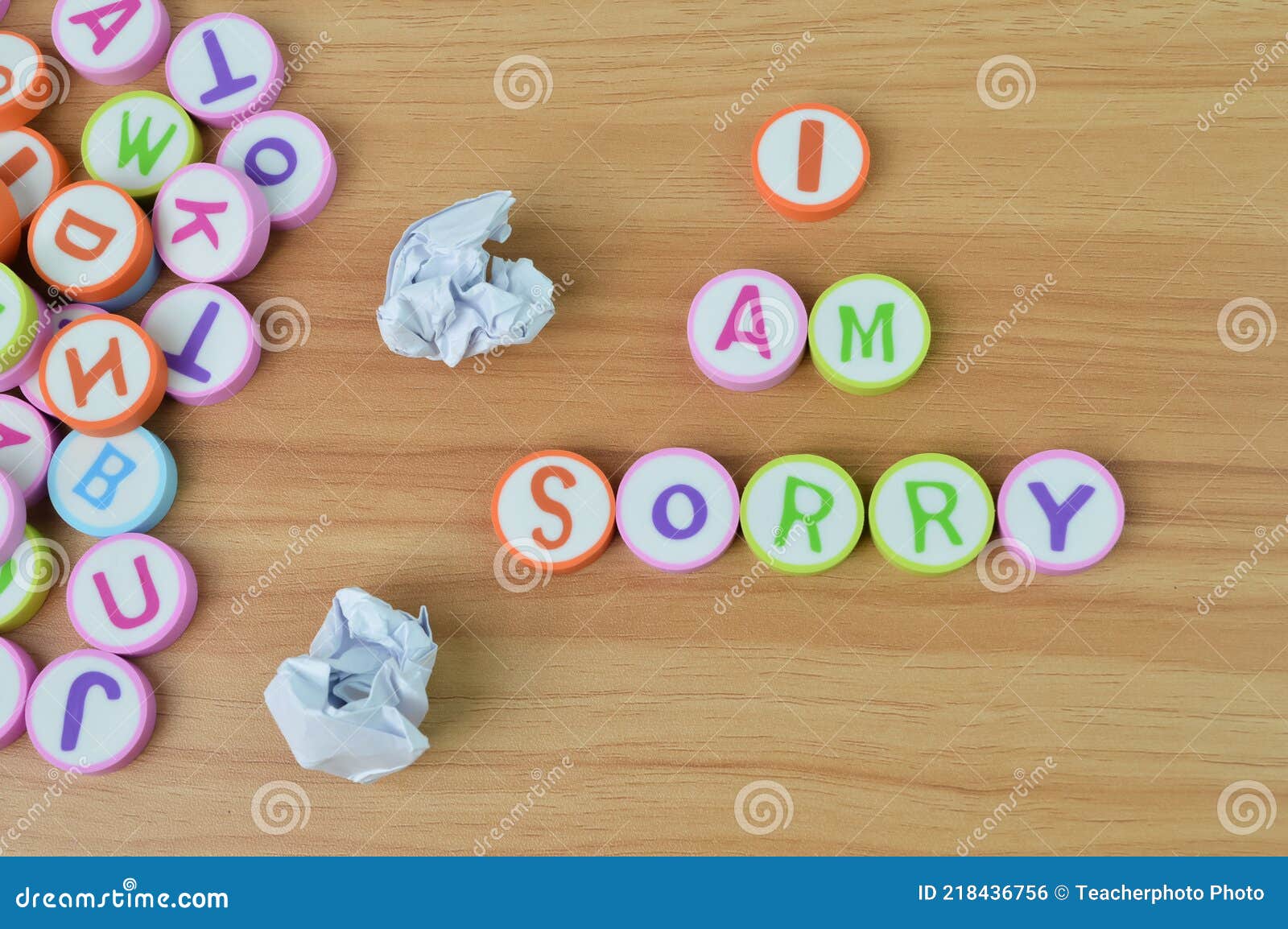 Top View of Alphabet Letters with Text I am SORRY Stock Photo - Image ...