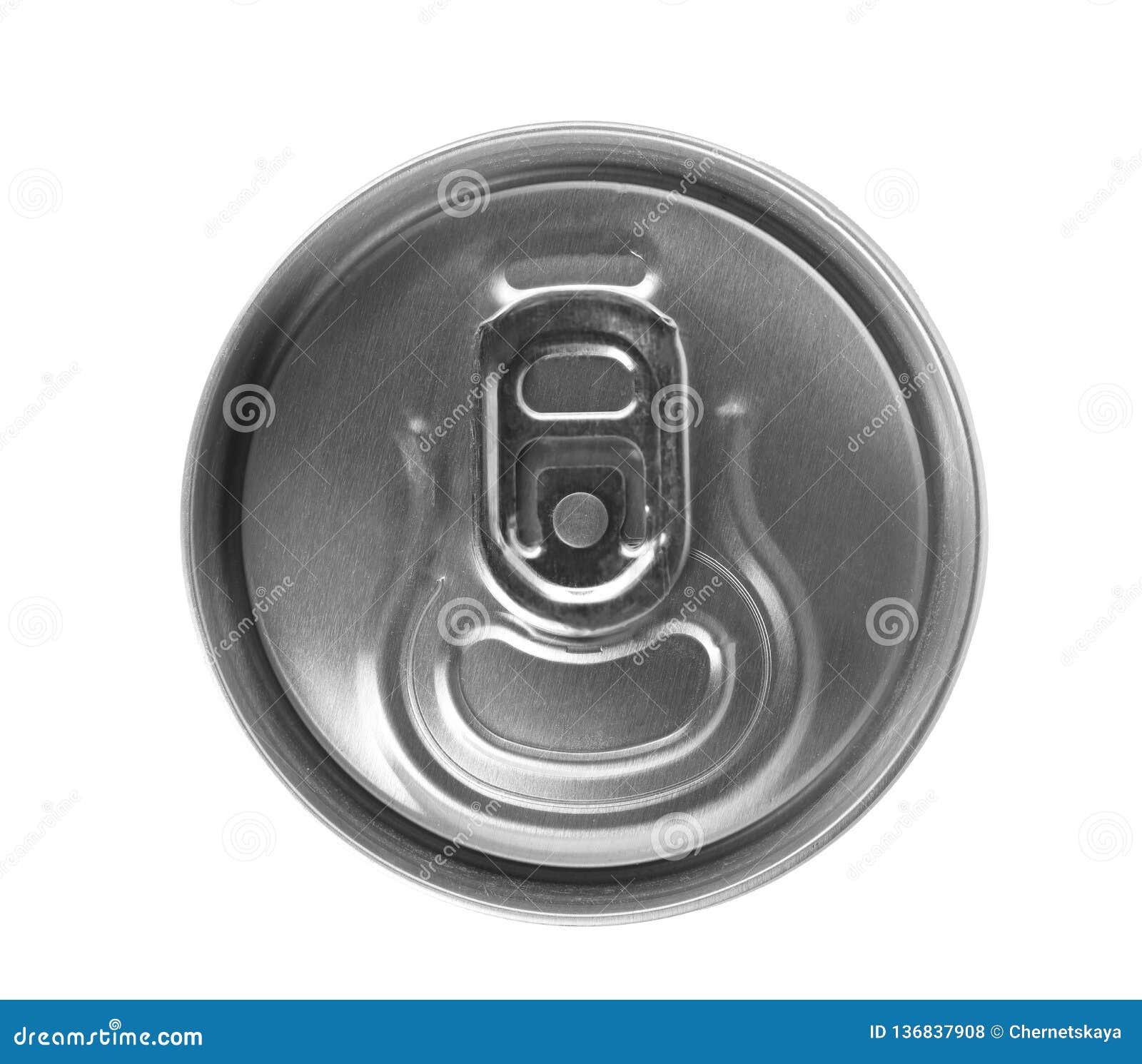 Top View of Aluminum Can with Beverage Isolated on White Stock Photo ...