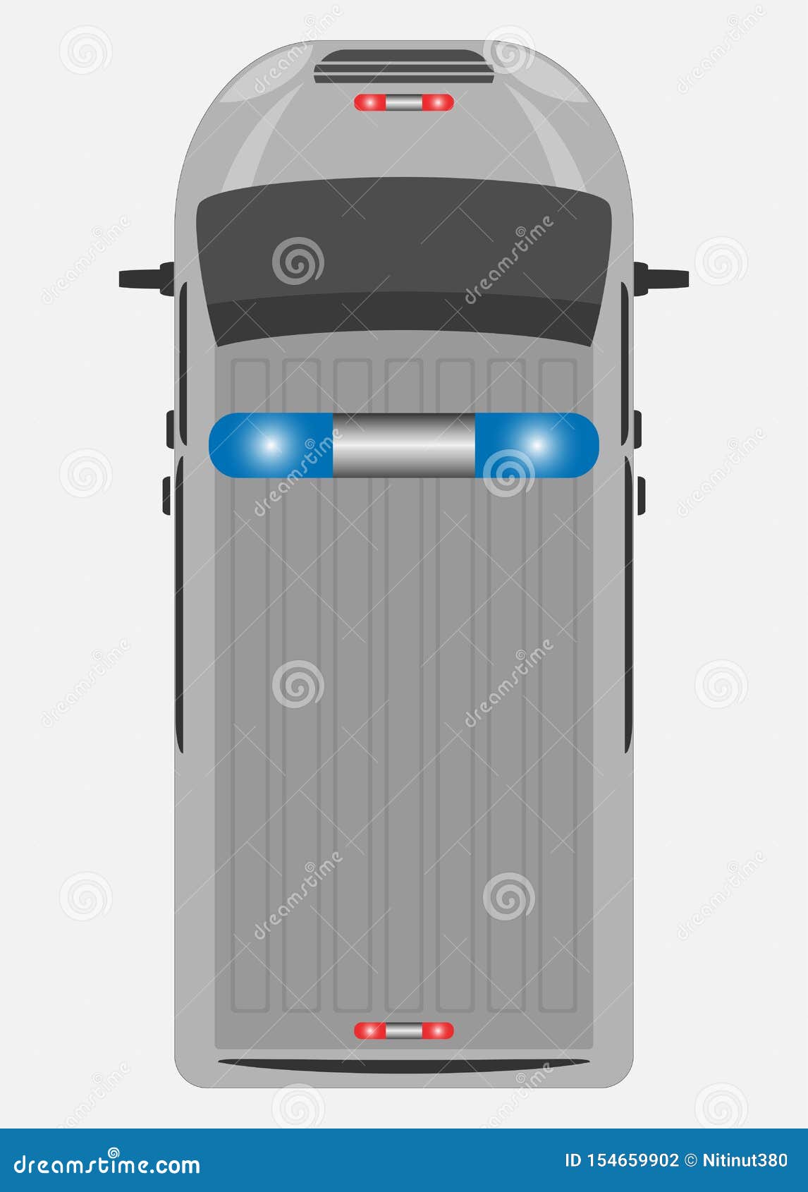 Top View of an Ambulance Car Stock Illustration - Illustration of ...