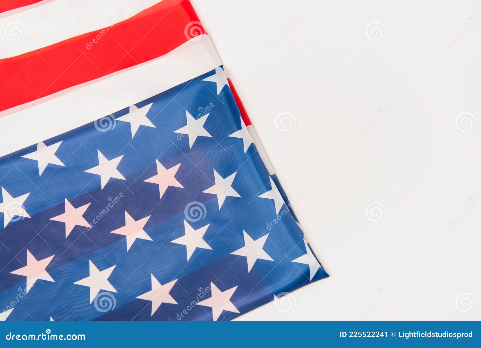 Top View of American Flag Isolated Stock Image - Image of white ...