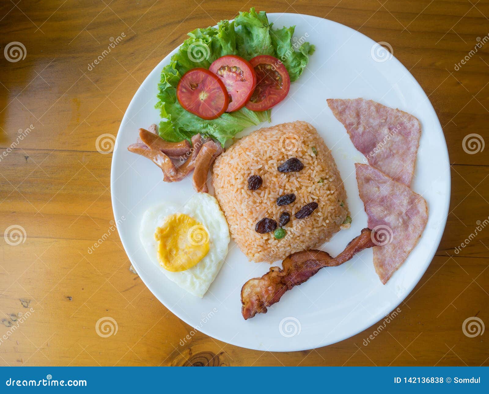 Top View American Fried Rice Stock Photo - Image of dish, meal: 142136838