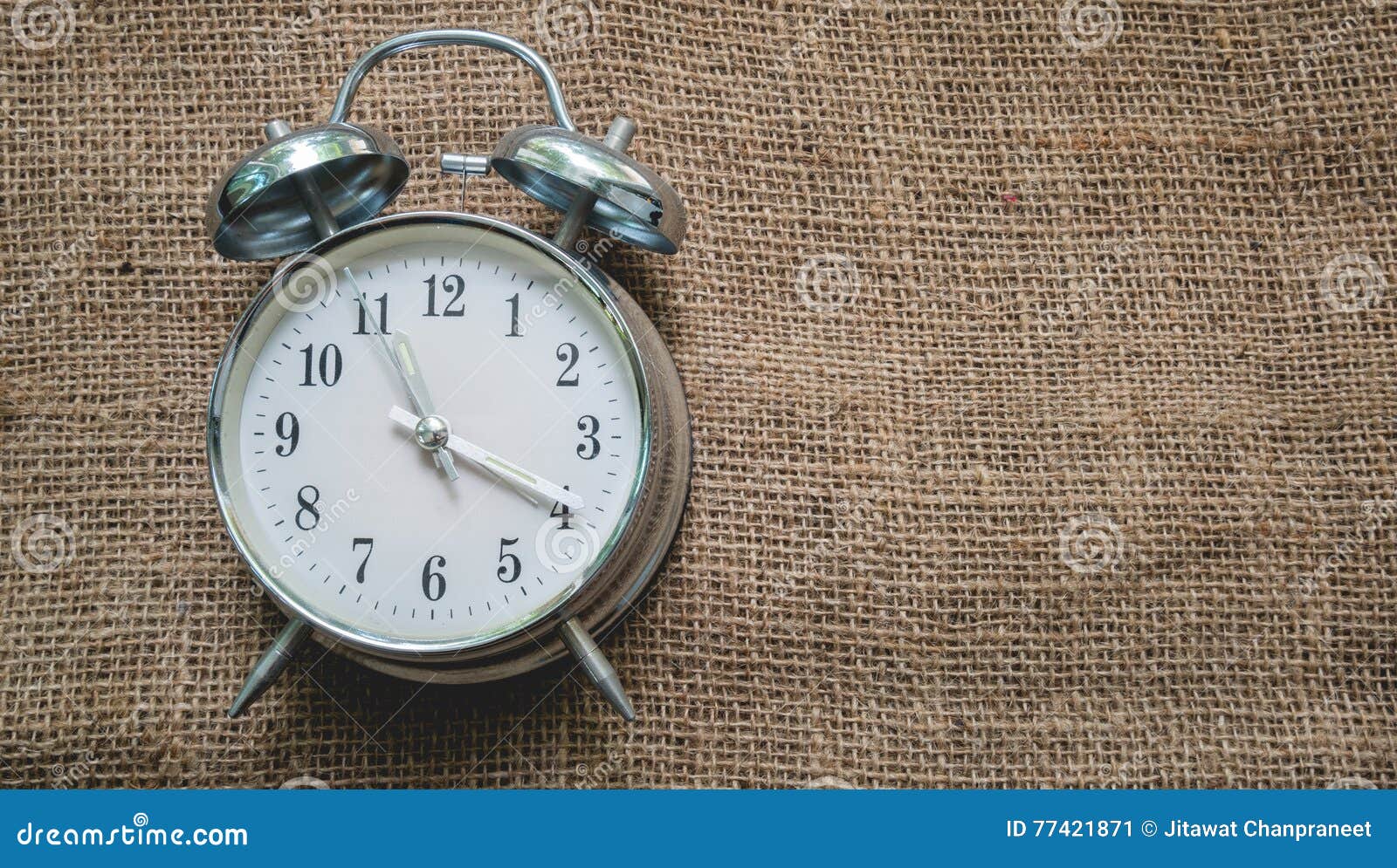 Top- View Analog Clock Table on Sack Background , Vintage Style Stock ...