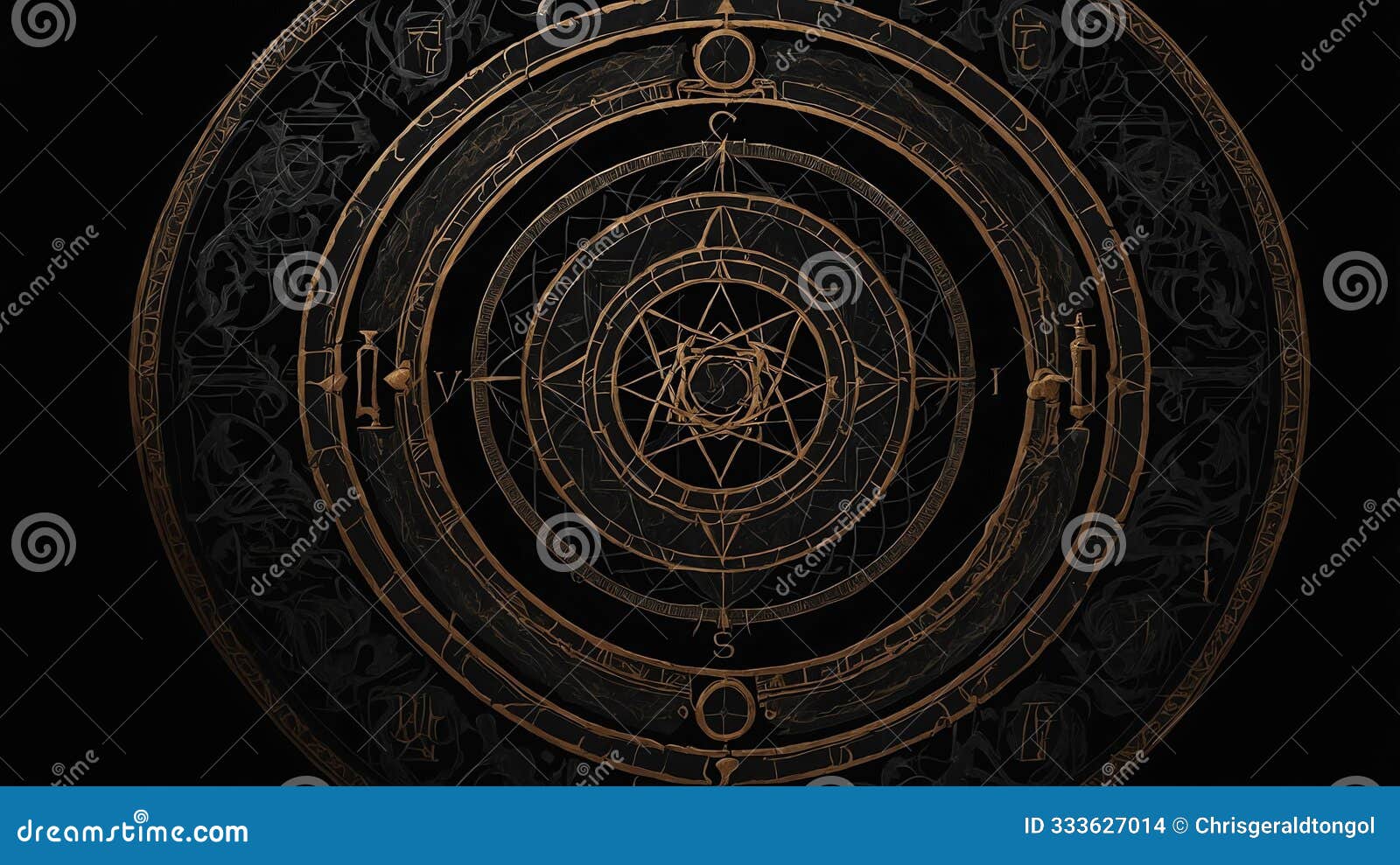 Top View of an Ancient Alchemy Magic Circle with Black Ai Generated ...