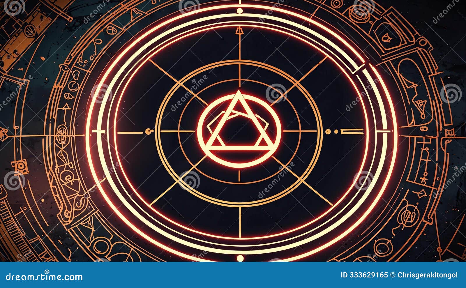 Top View of an Ancient Alchemy Magic Circle with Black Ai Generated ...