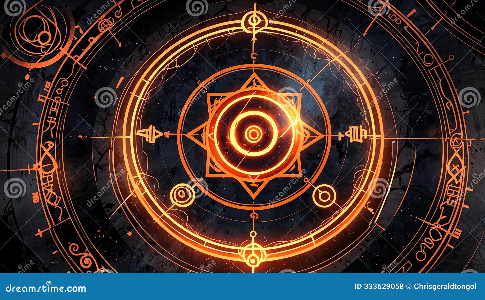 Top View of an Ancient Alchemy Magic Circle with Orang Ai Generated ...