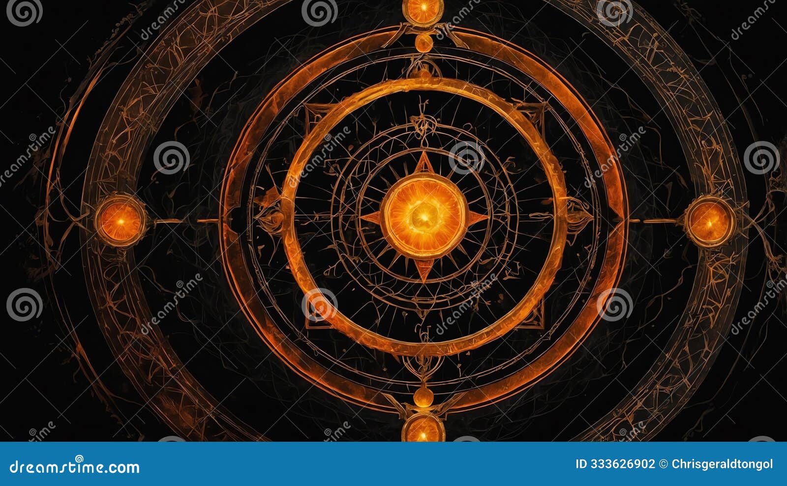 Top View of an Ancient Alchemy Magic Circle with Orang Ai Generated ...