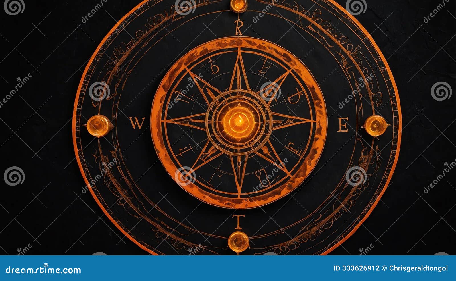 Top View of an Ancient Alchemy Magic Circle with Orang Ai Generated ...