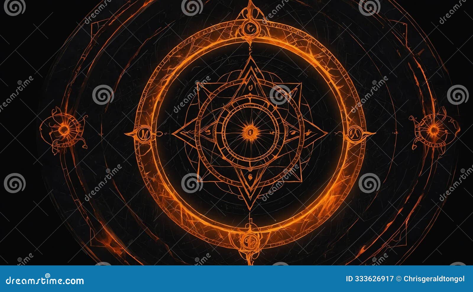 Top View of an Ancient Alchemy Magic Circle with Orang Ai Generated ...