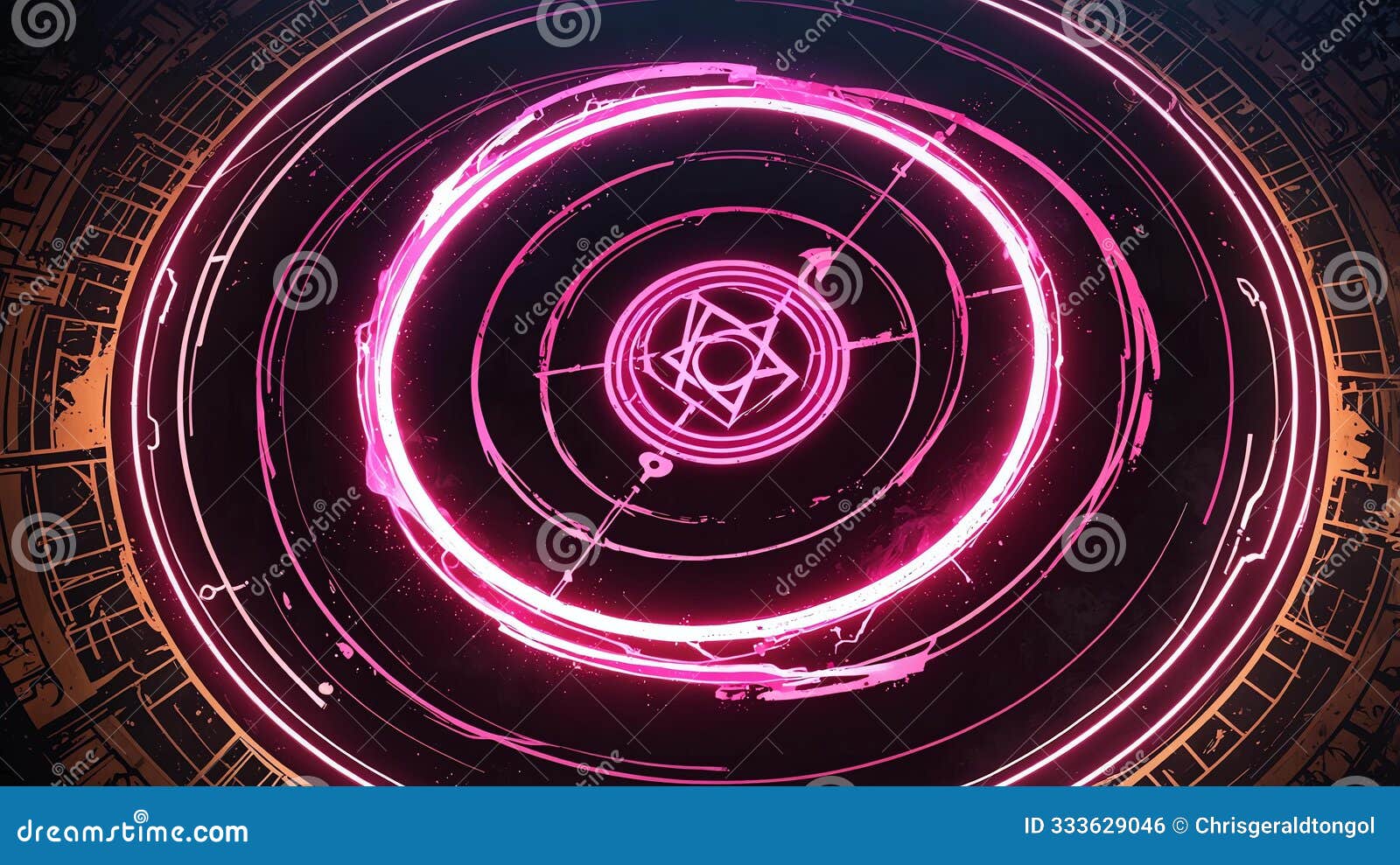 Top View of an Ancient Alchemy Magic Circle with Pink Ai Generated ...