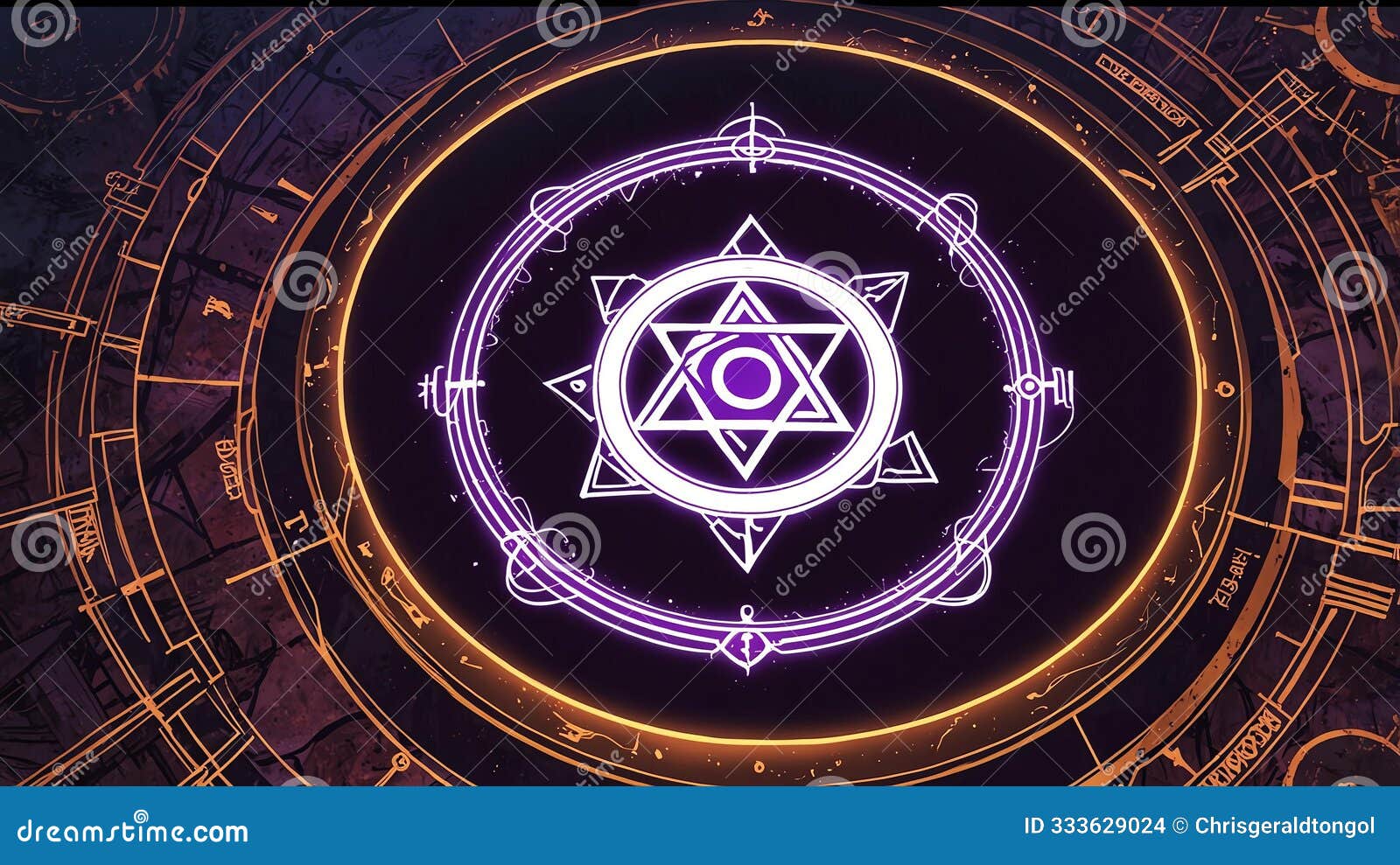 Top View of an Ancient Alchemy Magic Circle with Purpl Ai Generated ...