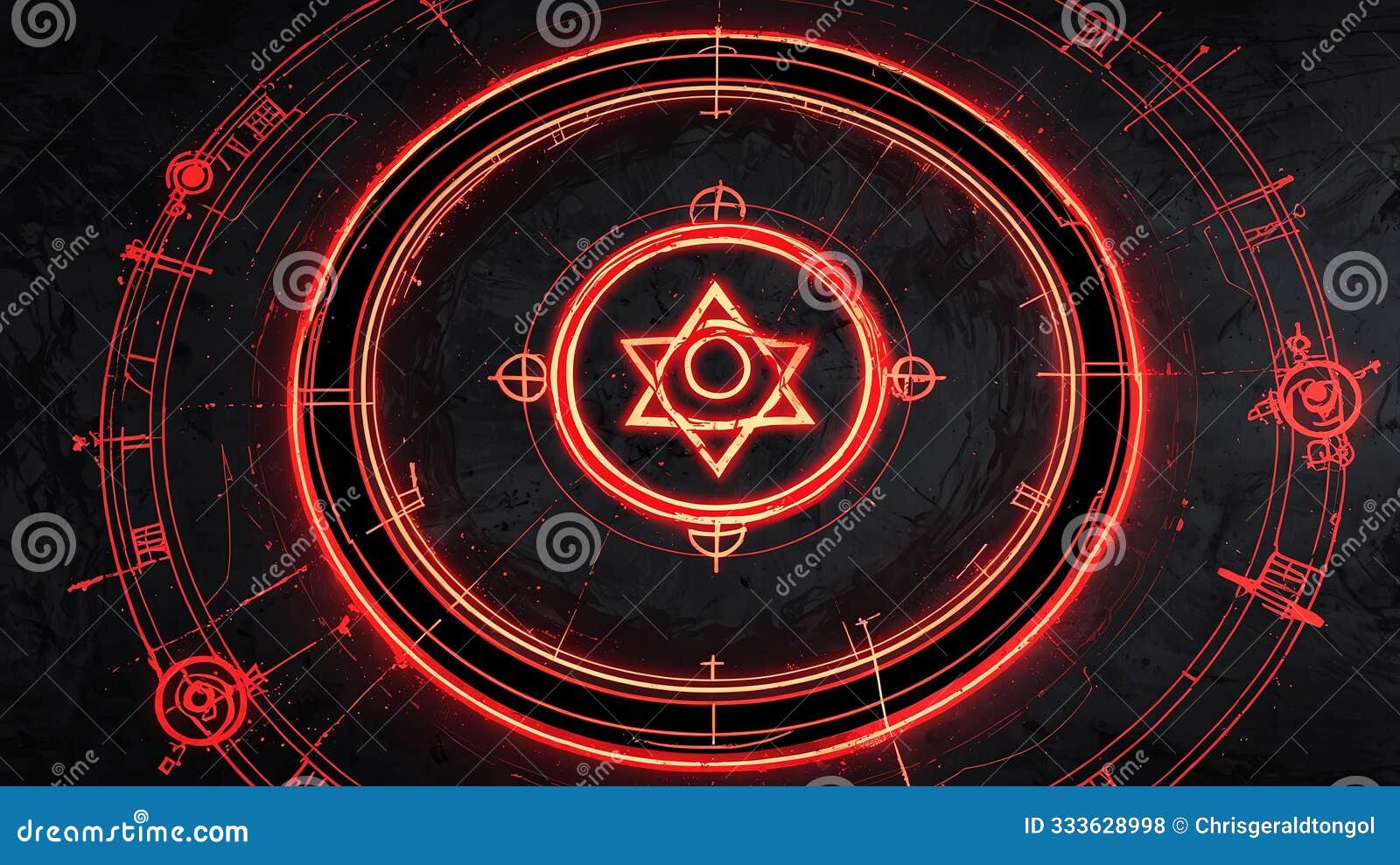 Top View of an Ancient Alchemy Magic Circle with Red L Ai Generated ...