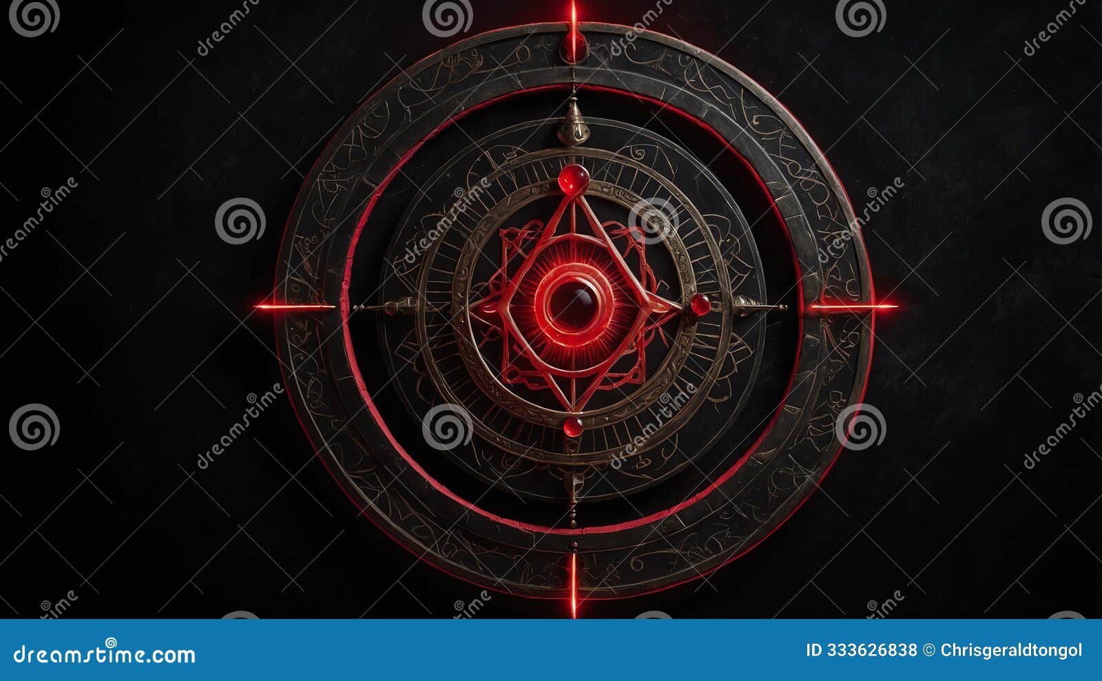 Top View of an Ancient Alchemy Magic Circle with Red L Ai Generated ...