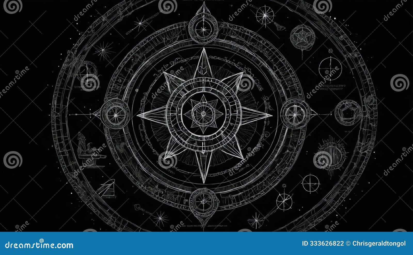 Top View of an Ancient Alchemy Magic Circle with White Ai Generated ...