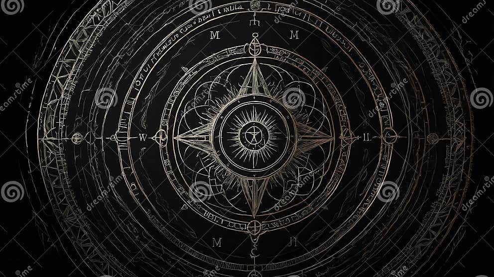 Top View of an Ancient Alchemy Magic Circle with White Ai Generated ...