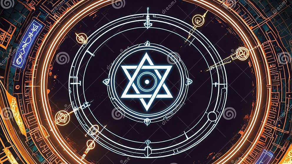 Top View of an Ancient Alchemy Magic Circle with White Ai Generated ...