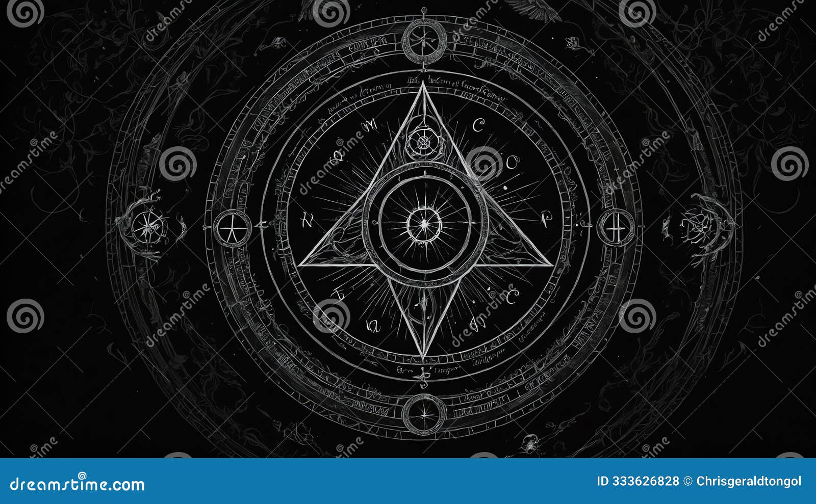 Top View of an Ancient Alchemy Magic Circle with White Ai Generated ...