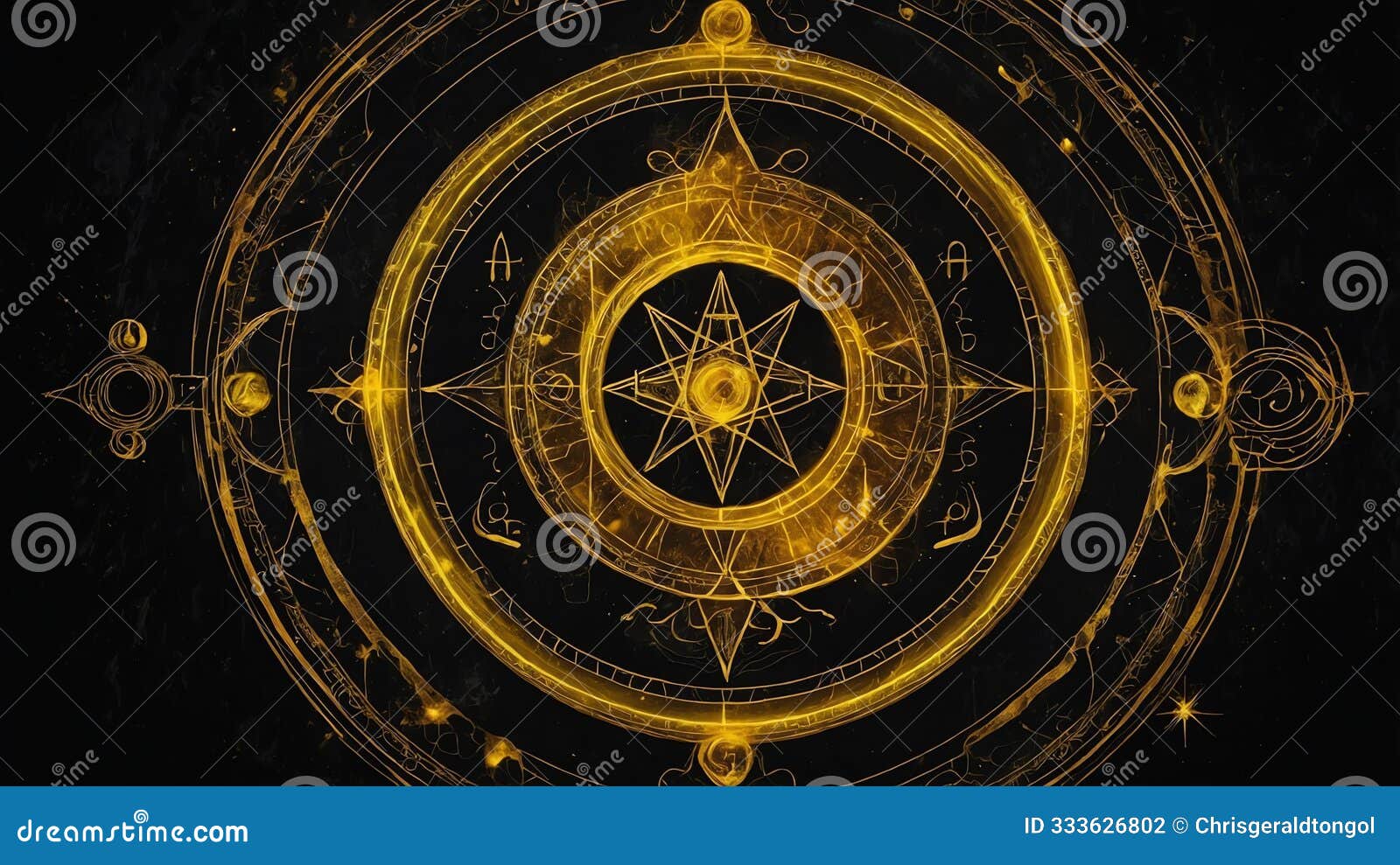 Top View of an Ancient Alchemy Magic Circle with Yello Ai Generated ...