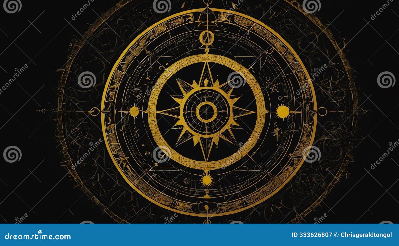 Top View of an Ancient Alchemy Magic Circle with Yello Ai Generated ...