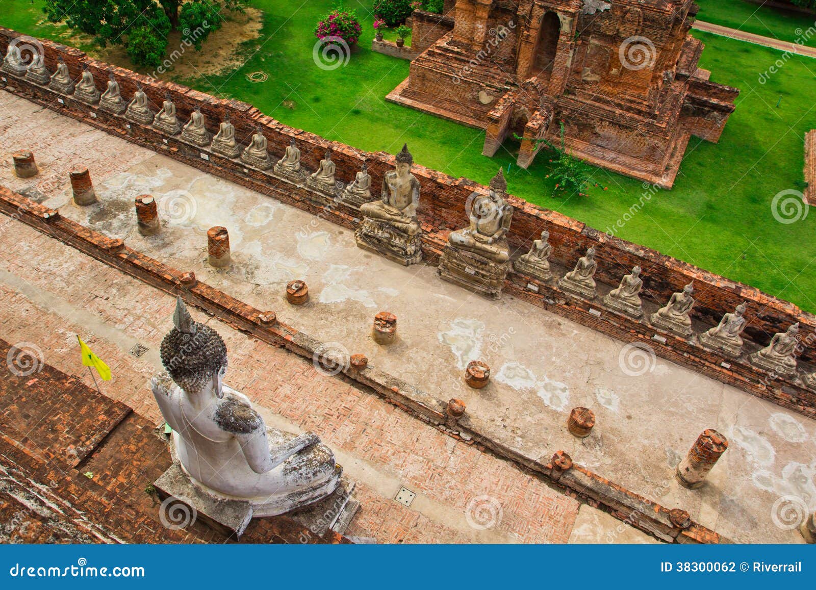 Top View of Ancient Buddha Statue in a Row Stock Photo - Image of ...