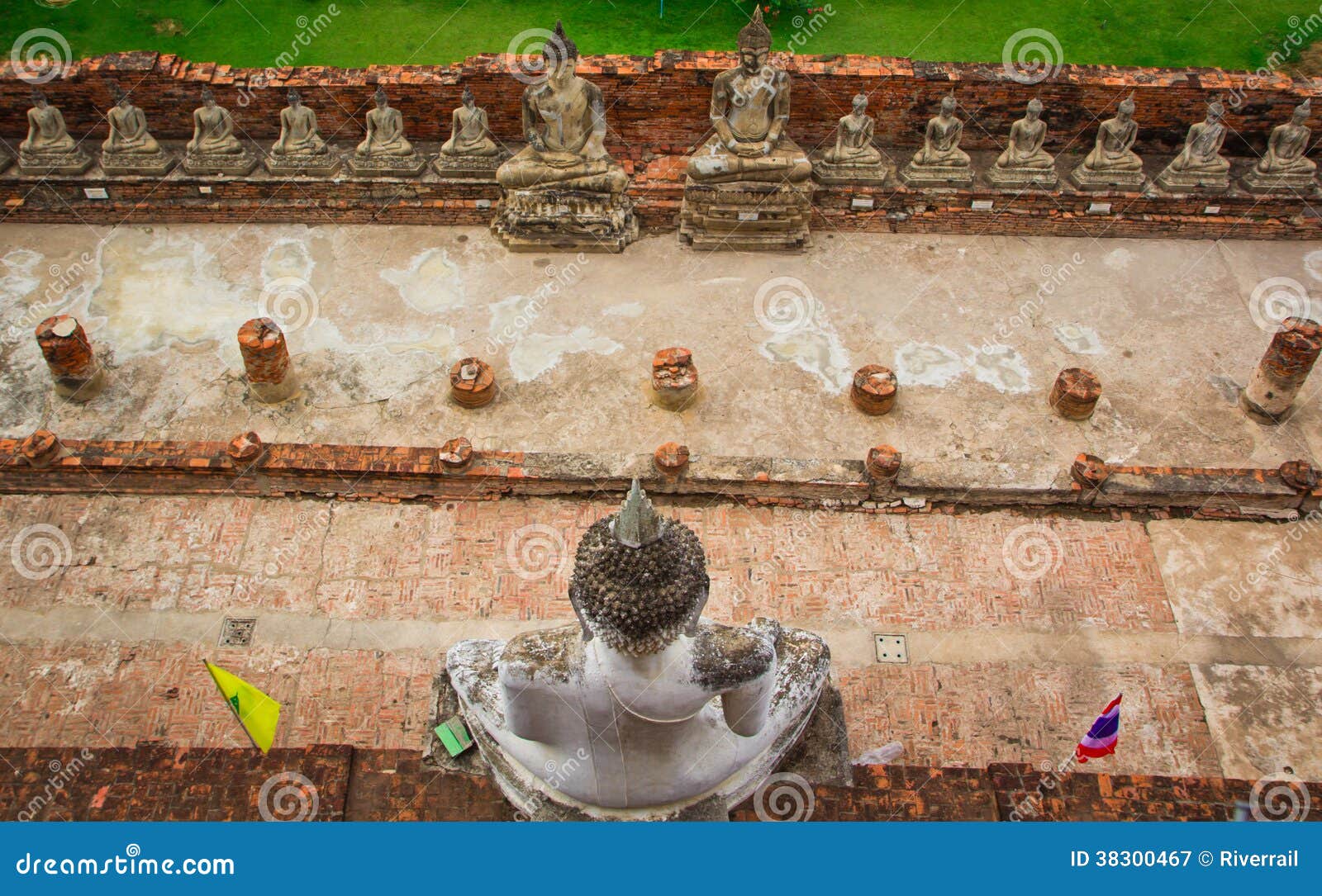 Top View of Ancient Buddha Statue in a Row Stock Image - Image of ...