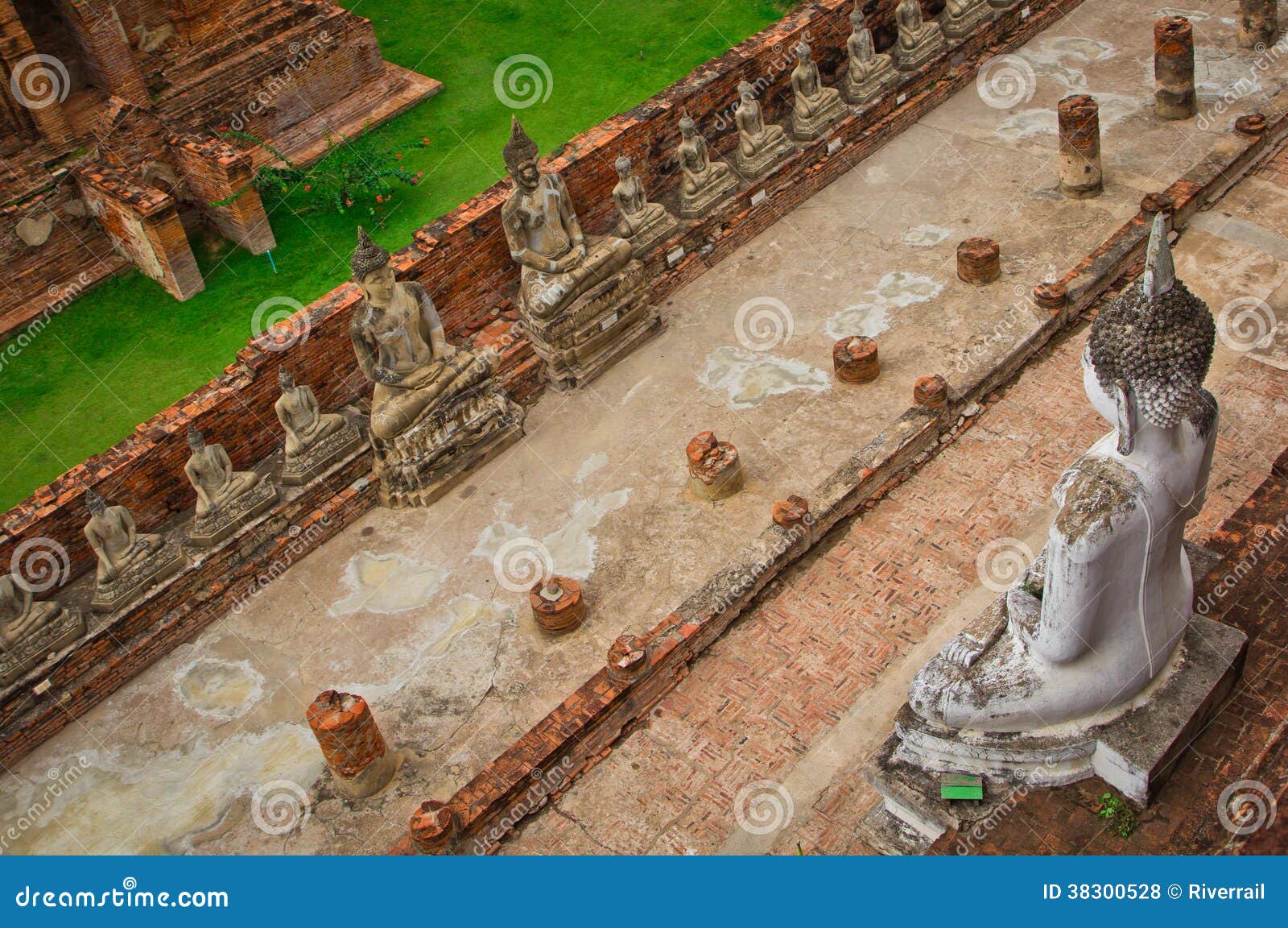 Top View of Ancient Buddha Statue in a Row Stock Photo - Image of ...