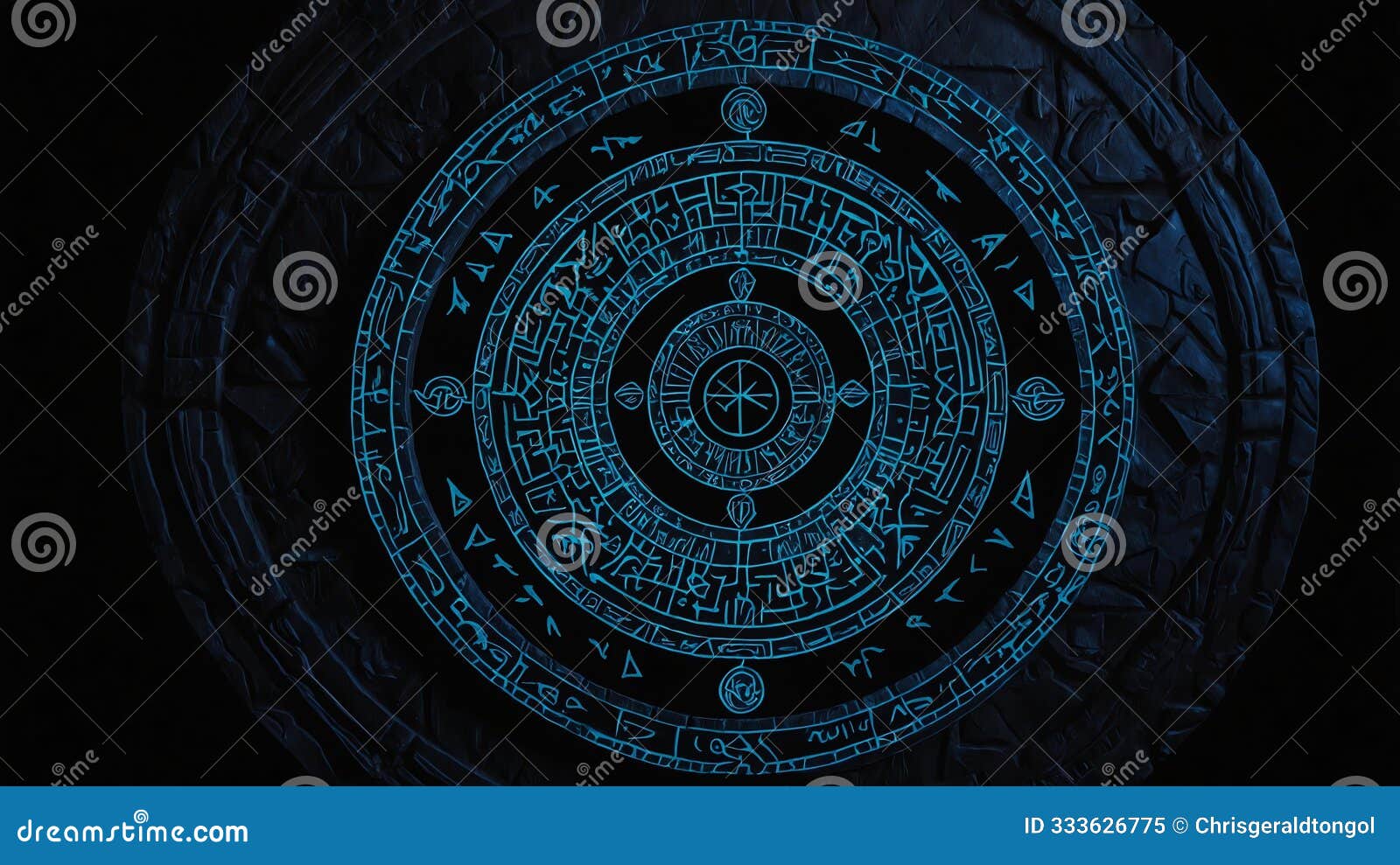 Top View of an Ancient Runic Magic Circle with Black L Ai Generated ...