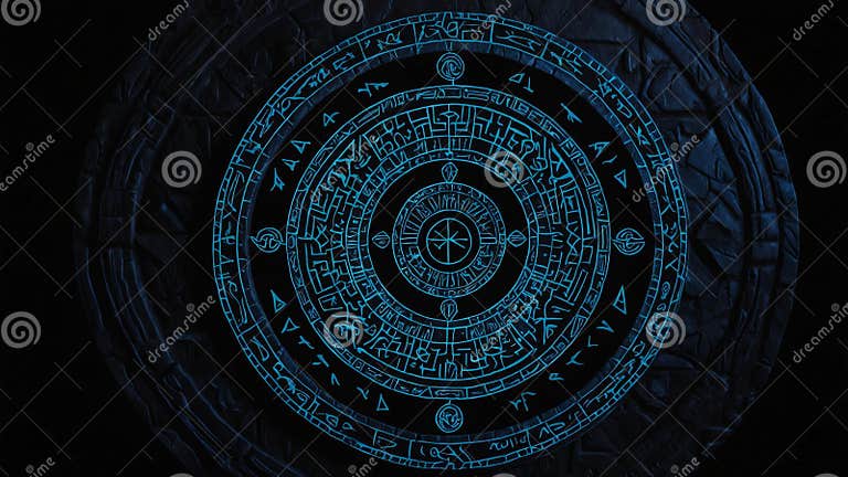 Top View of an Ancient Runic Magic Circle with Black L Ai Generated ...