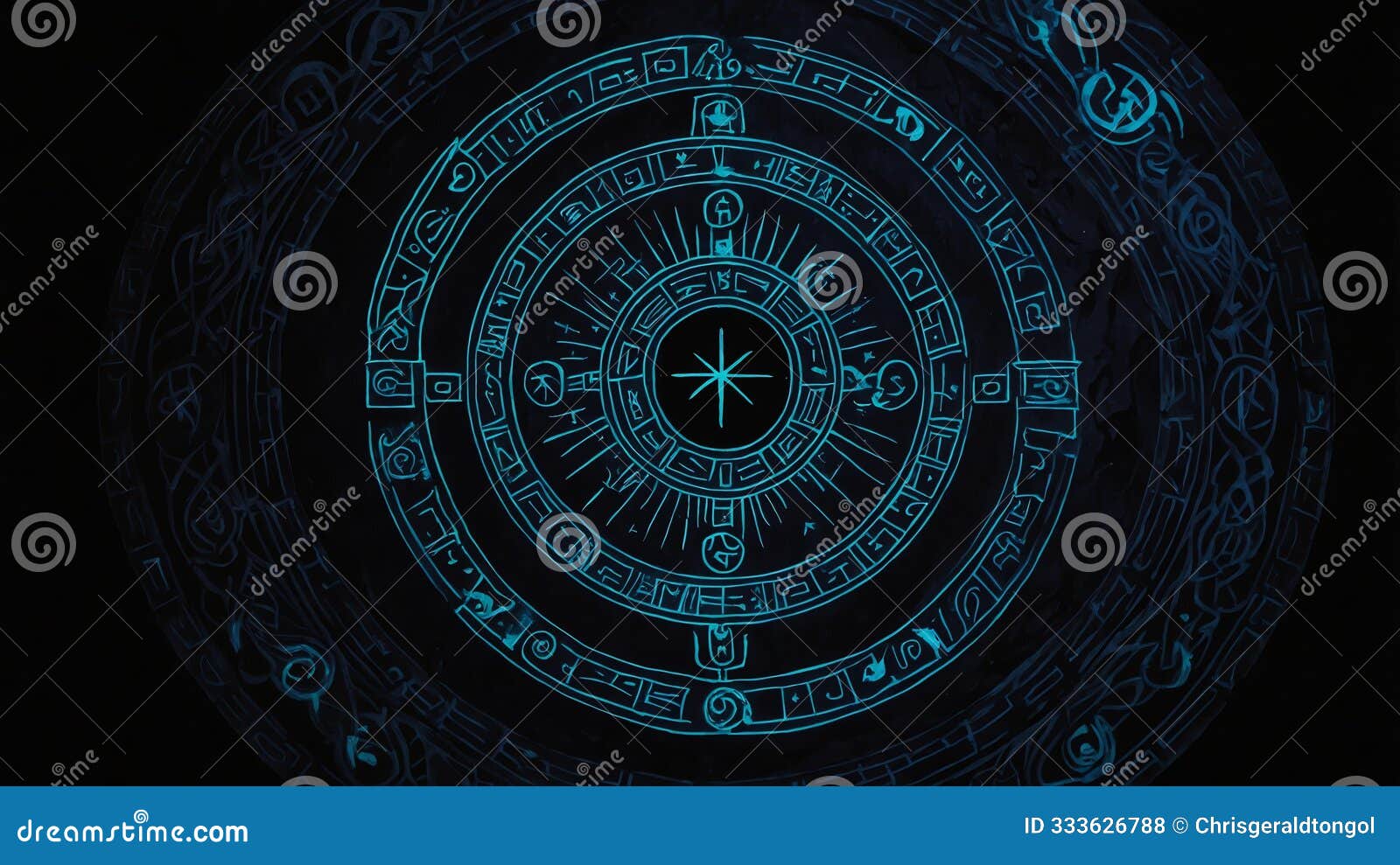 Top View of an Ancient Runic Magic Circle with Black L Ai Generated ...