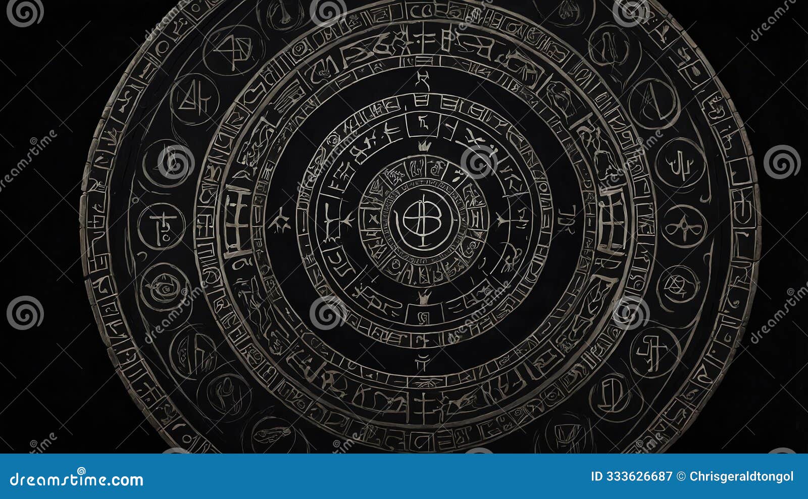 Top View of an Ancient Runic Magic Circle with Grey Li Ai Generated ...