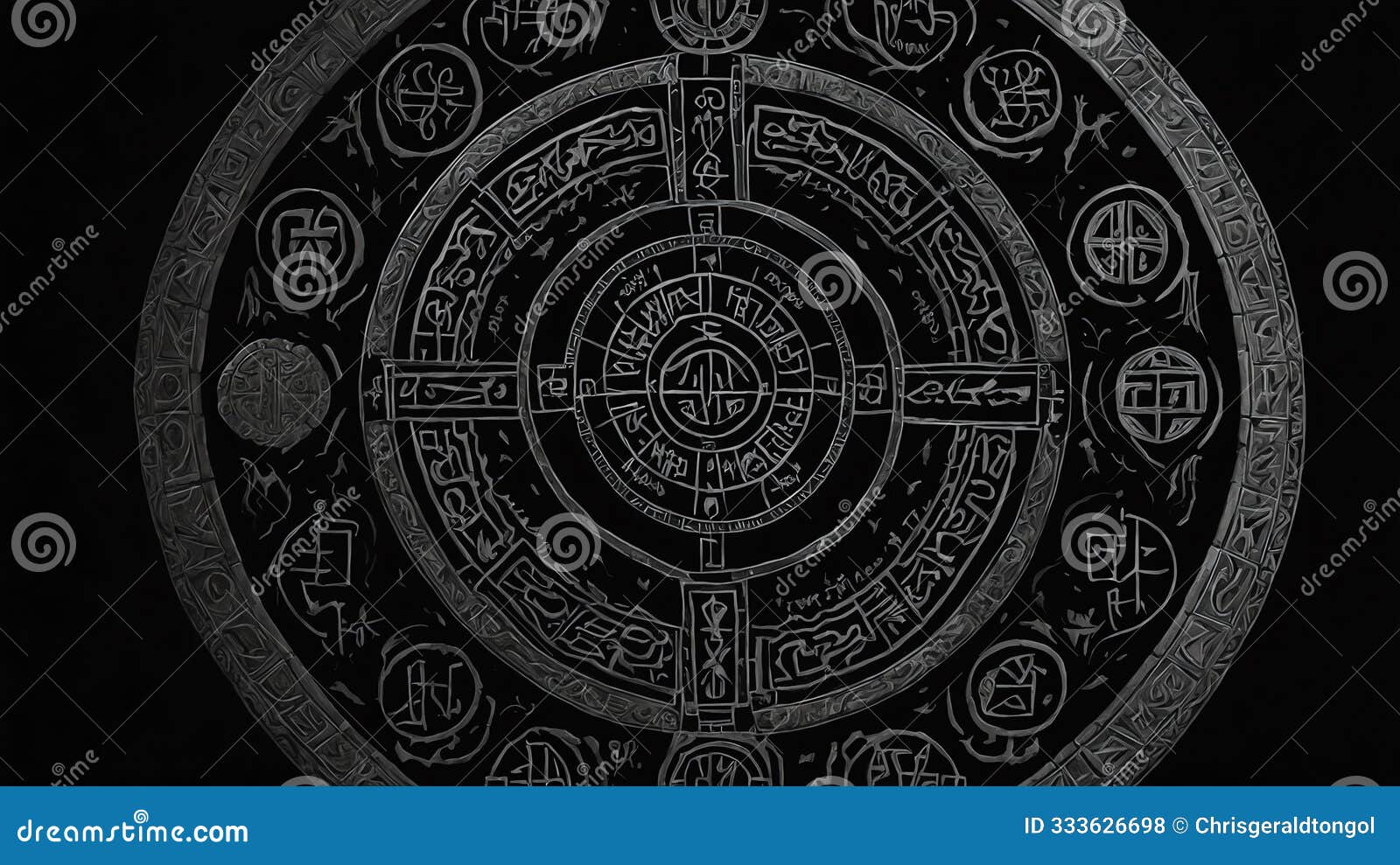 Top View of an Ancient Runic Magic Circle with Grey Li Ai Generated ...