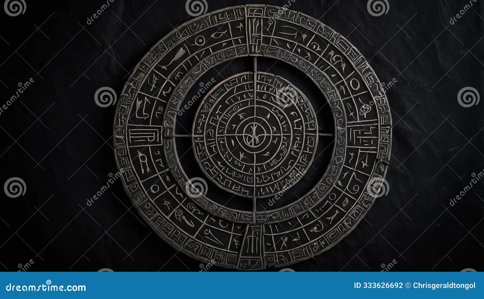 Top View of an Ancient Runic Magic Circle with Grey Li Ai Generated Stock Illustration ...