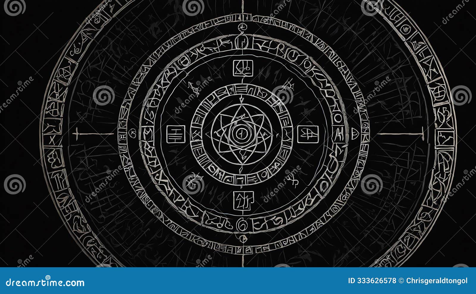 Top View of an Ancient Runic Magic Circle with White L Ai Generated ...