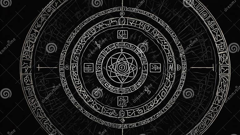 Top View of an Ancient Runic Magic Circle with White L Ai Generated ...