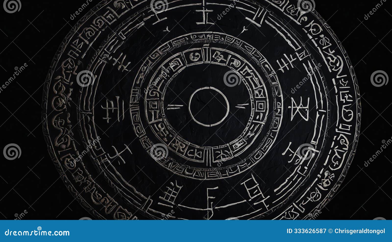 Top View of an Ancient Runic Magic Circle with White L Ai Generated ...