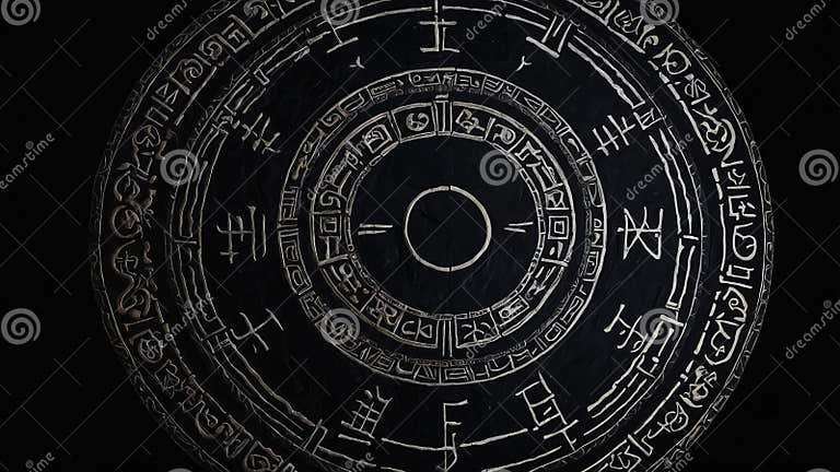 Top View of an Ancient Runic Magic Circle with White L Ai Generated ...