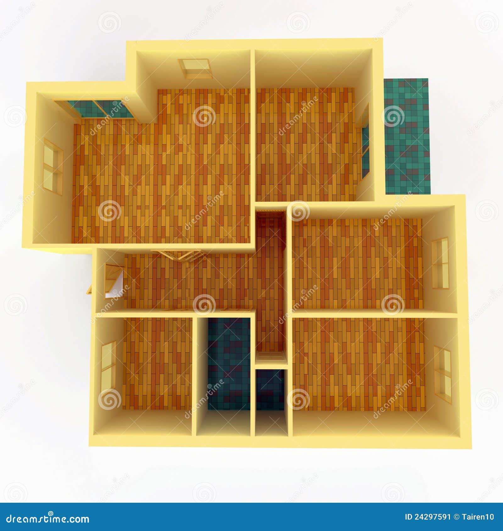 Top View of Apartment with Walls Stock Illustration - Illustration of ...